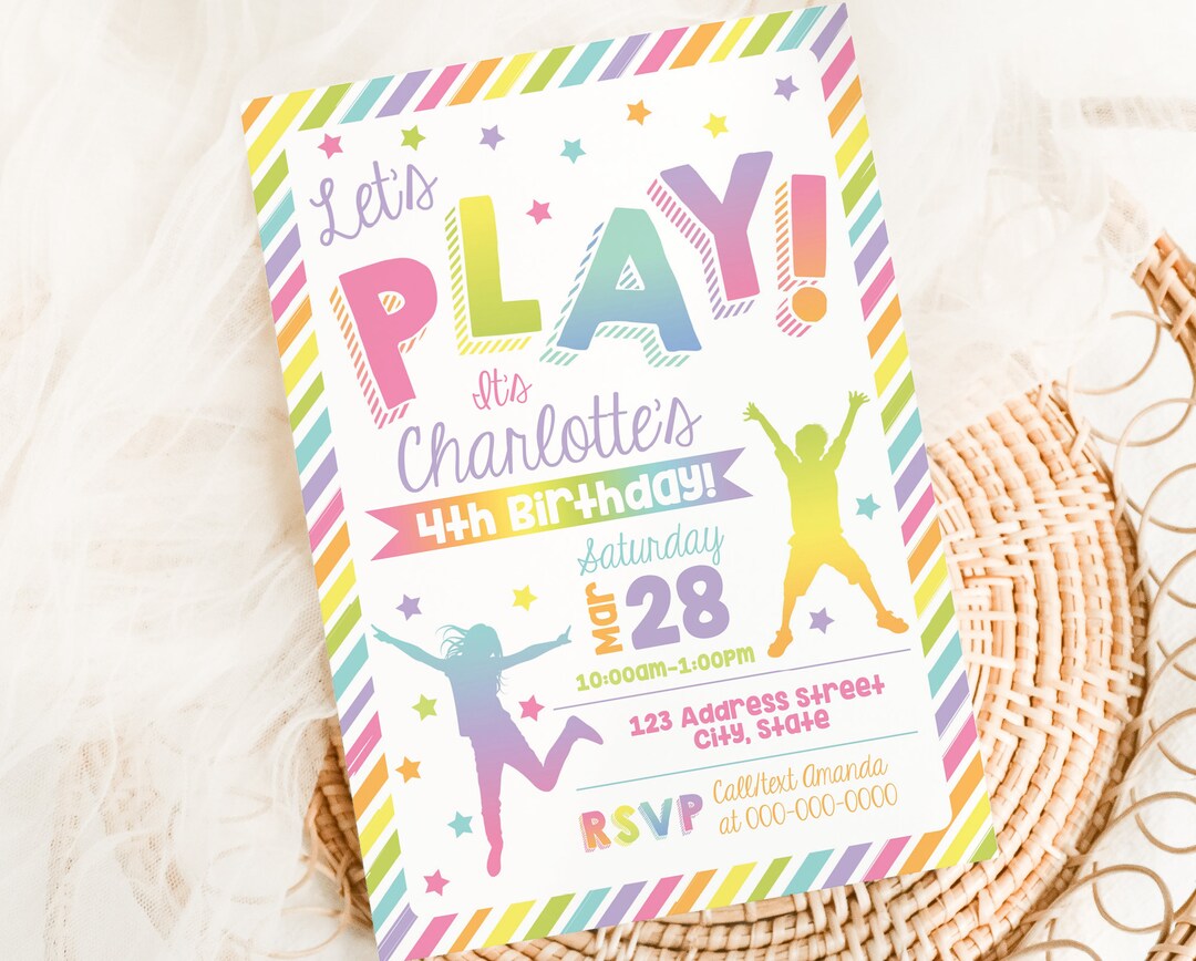 Play Printable Birthday Invitation, Park Editable Invitation, Play ...