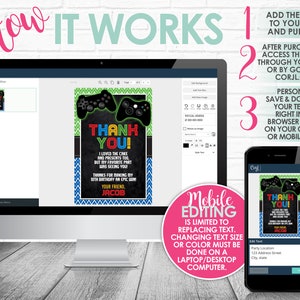 Video Game Thank You Card, Gamer Birthday Thank You Card, Video Game ...