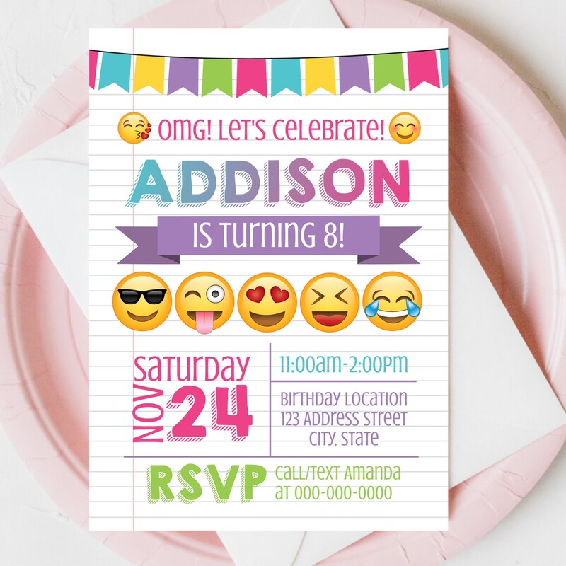 Emoji Invitation - Etsy