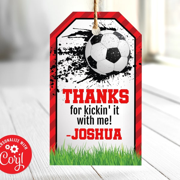 Soccer Thank You Tag - Etsy