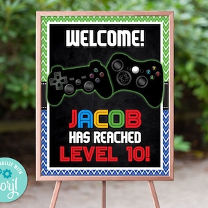 Editable Video Game Welcome Sign, Gamer 16x20 Birthday Sign, Video Game ...