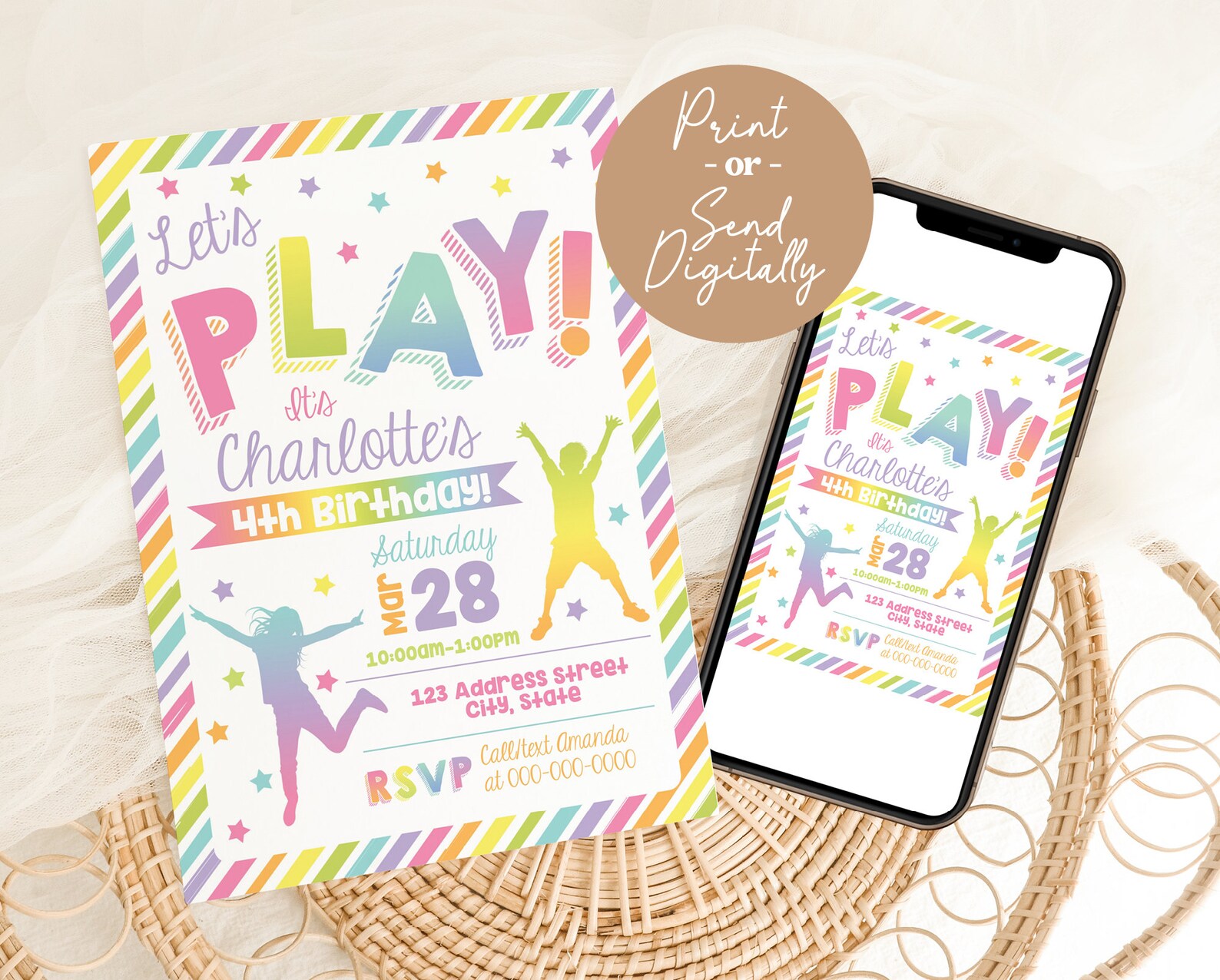 Play Printable Birthday Invitation, Park Editable Invitation, Play ...