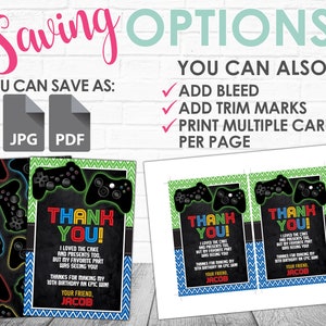 Video Game Thank You Card, Gamer Birthday Thank You Card, Video Game ...