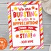 Editable Bursting With Appreciation Printable Tag Teacher Appreciation ...
