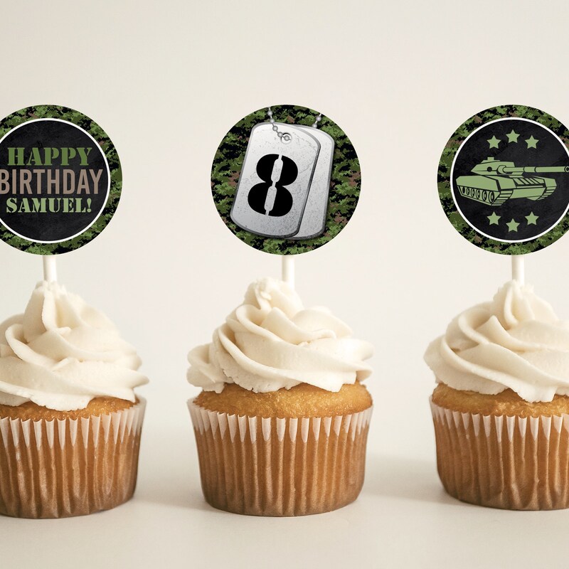 Army Cupcake Toppers - Etsy