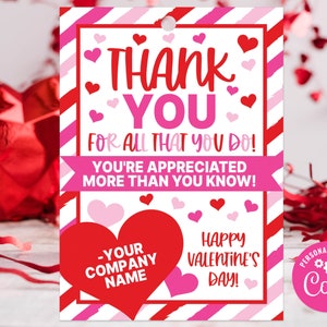 Thank You for All That You Do Printable Valentine Tag | Etsy