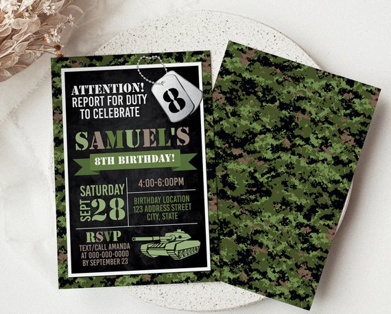 Army Border Invitations