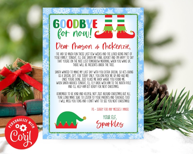 Goodbye Letter From Elf, Custom Elf Goodbye Letter, Elf Goodbye Letter ...