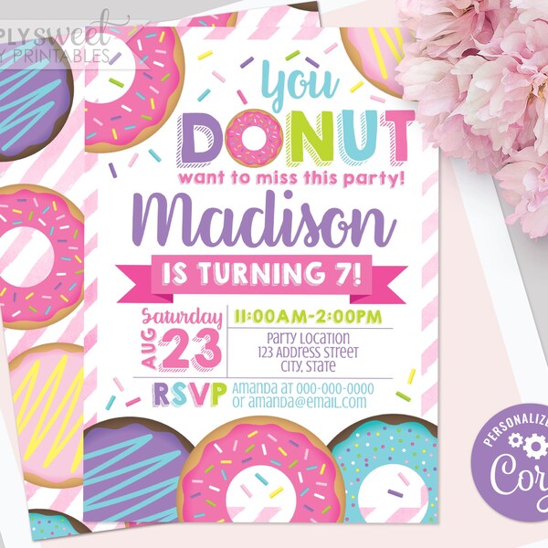 Donut Invitation - Etsy