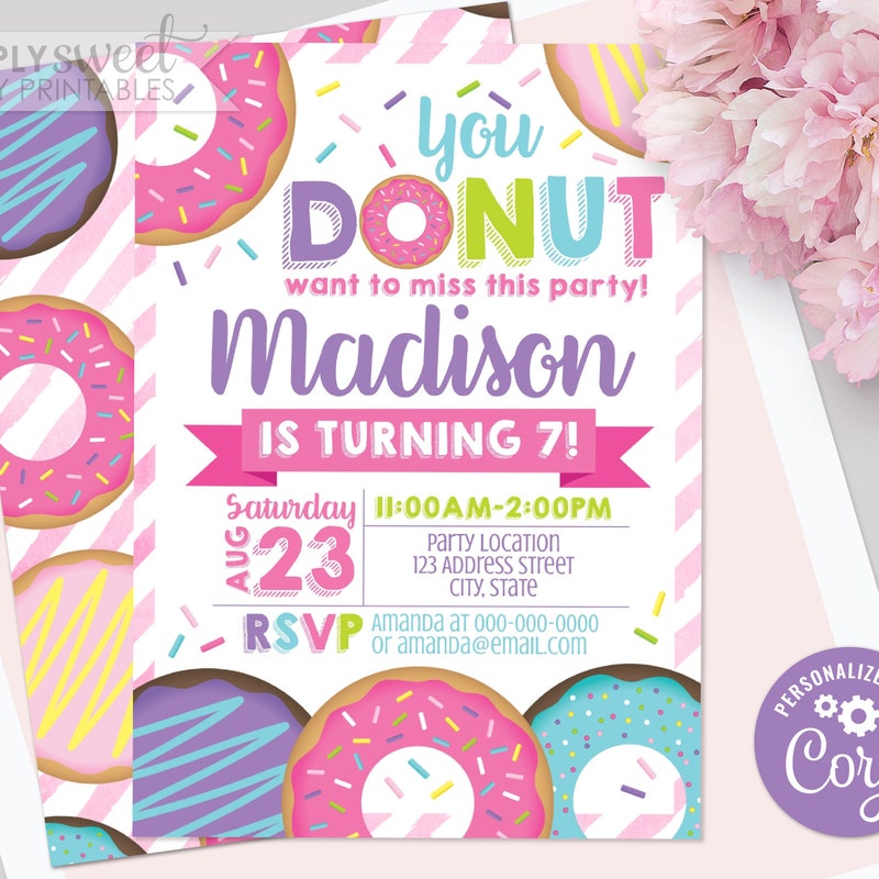 Donut Invitation - Etsy