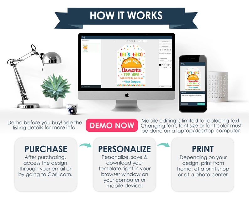 Editable Taco Gift Tag Let's Taco Bout How Awesome You - Etsy