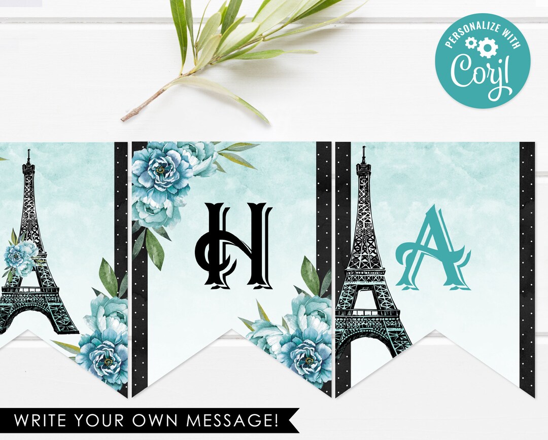 Editable Paris Birthday Banner, Paris Birthday Oh La La Printable ...