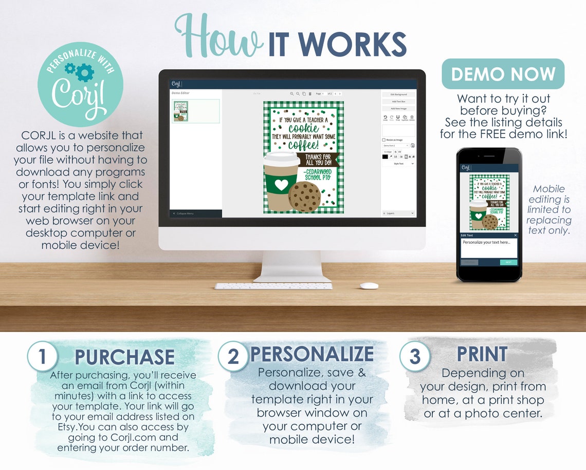 Editable Teacher Appreciation Cookie Coffee Printable Tag If - Etsy