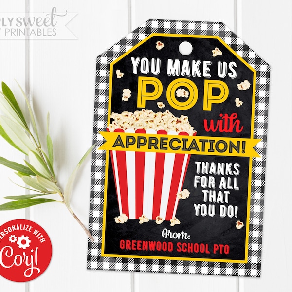 Teacher Appreciation Popcorn - Etsy