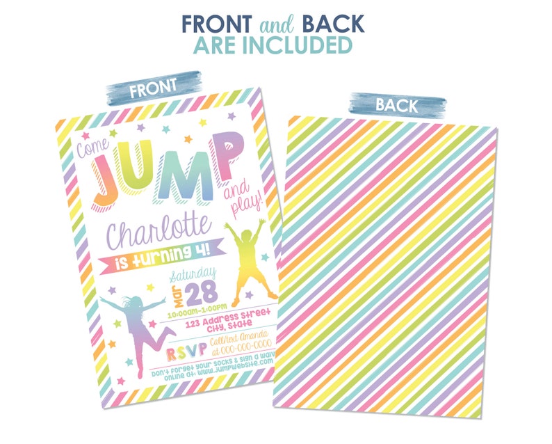 Jump Printable Birthday Invitation Bounce Editable - Etsy