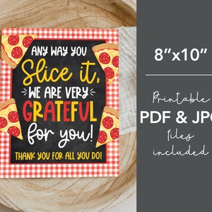 Pizza Staff Appreciation Week Printable Sign PTA PTO Pizza Luncheon ...