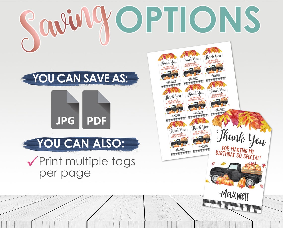 Editable Fall Pumpkin Truck Thank You Tag, Pumpkin Truck Printable ...