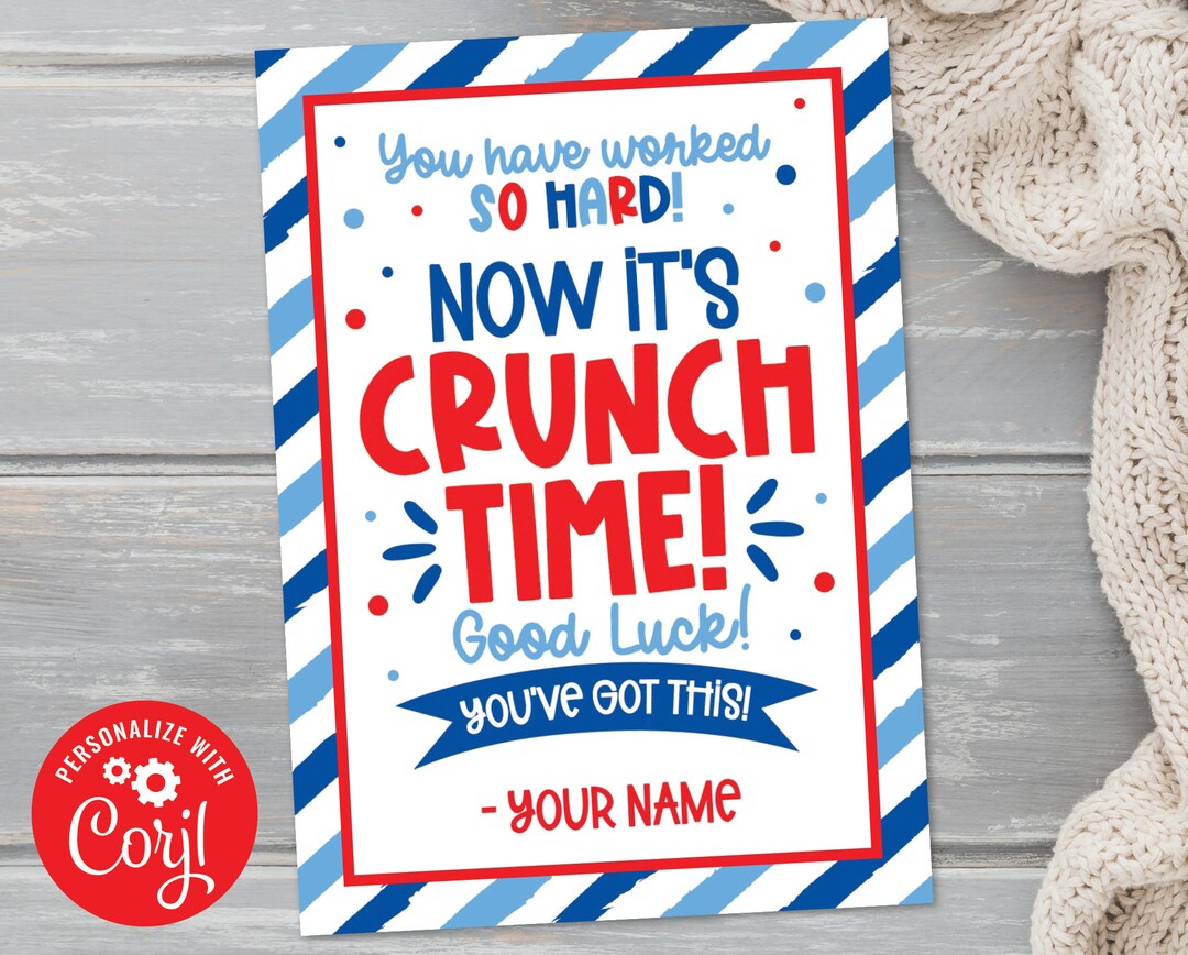 Editable Crunch Time Printable Tag Good Luck Tag Team Competition Test ...
