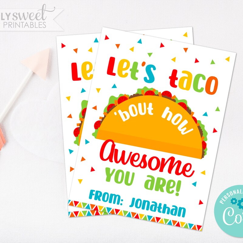 Taco Valentine Card - Etsy