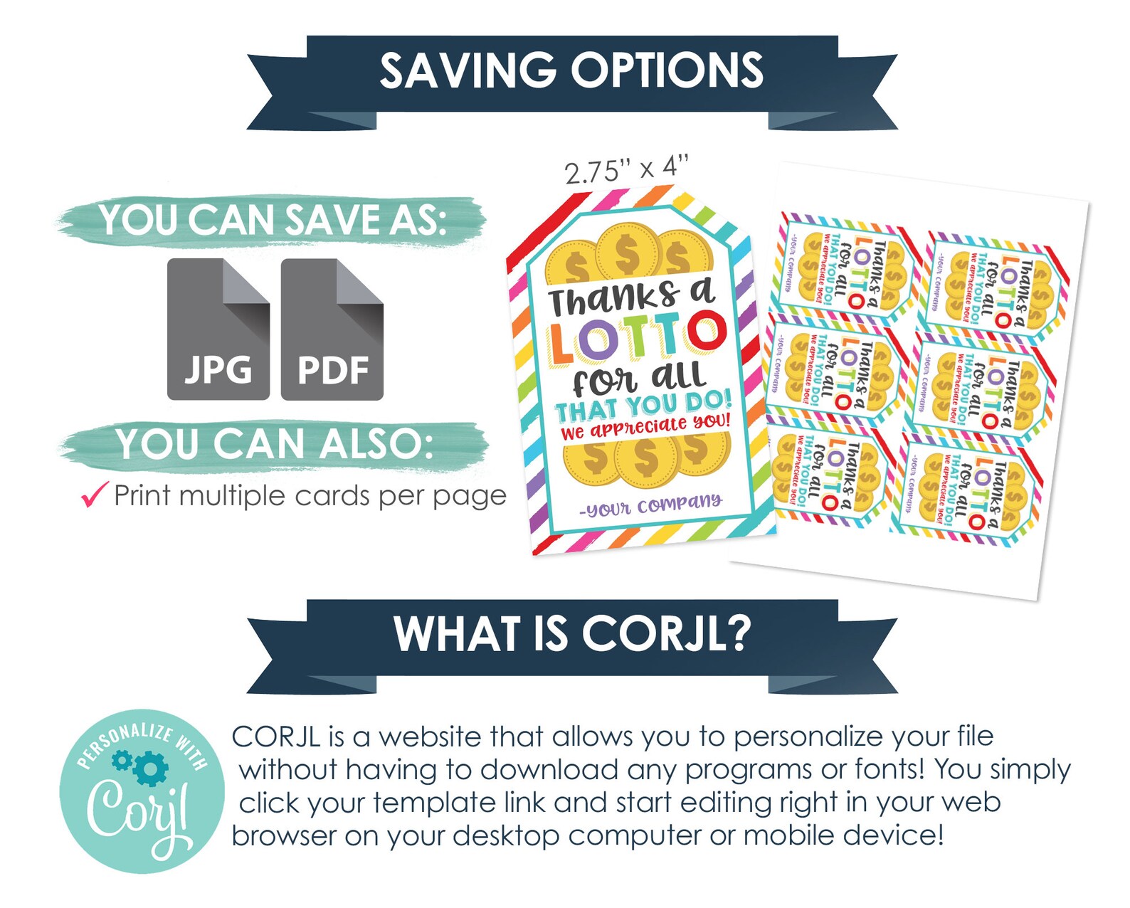 Editable Lotto Gift Tag Thanks a Lotto for All You Do - Etsy UK