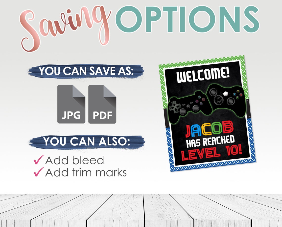 Editable Video Game Welcome Sign Gamer 16x20 Birthday Sign | Etsy