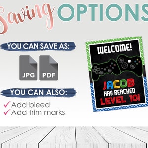 Editable Video Game Welcome Sign, Gamer 16x20 Birthday Sign, Video Game ...