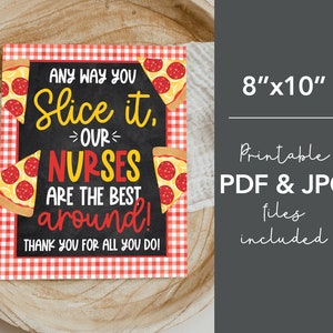 Pizza Nurses Appreciation Week Printable Sign PTA PTO Pizza Luncheon ...