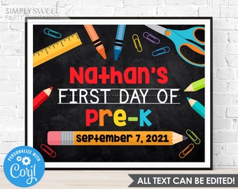 First Day of Pre K | Etsy