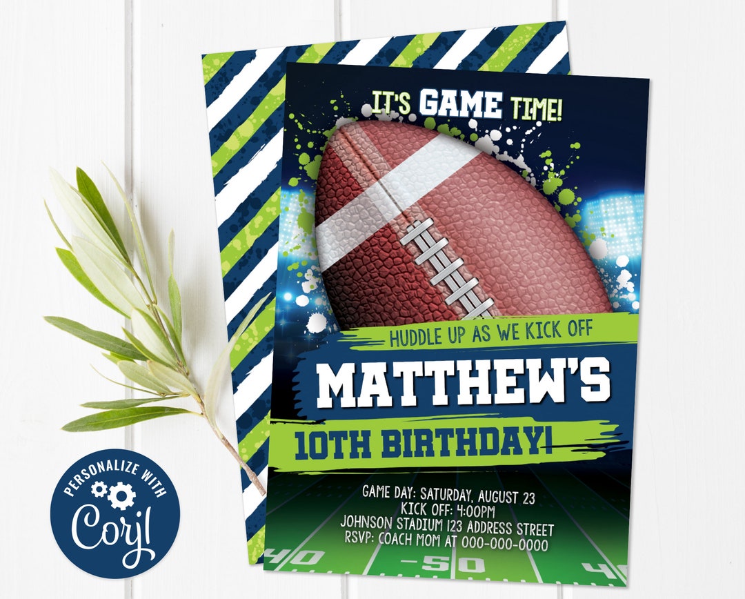 Editable Football Birthday Invitation, Football Ticket Invitation ...