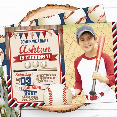 Baseball Birthday Invitation ANY AGE Editable Baseball Theme | Etsy
