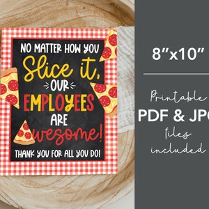 Pizza Employee Appreciation Week Printable Sign PTA PTO Pizza Luncheon ...