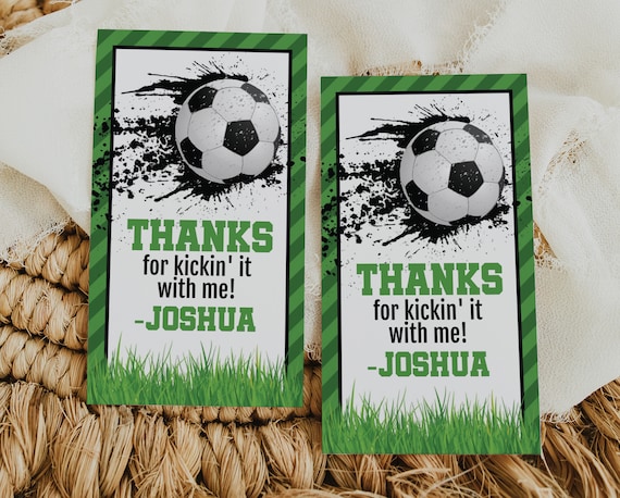Thank You Favor Tags Soccer Birthday Printable