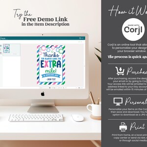 Extra Mile Printable Tag | Extra Gum Editable Tag | Appreciation Tag ...