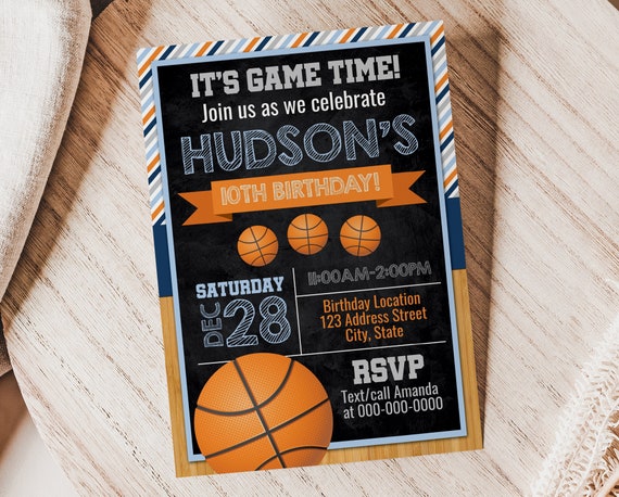 Basketball Invitations Printable
