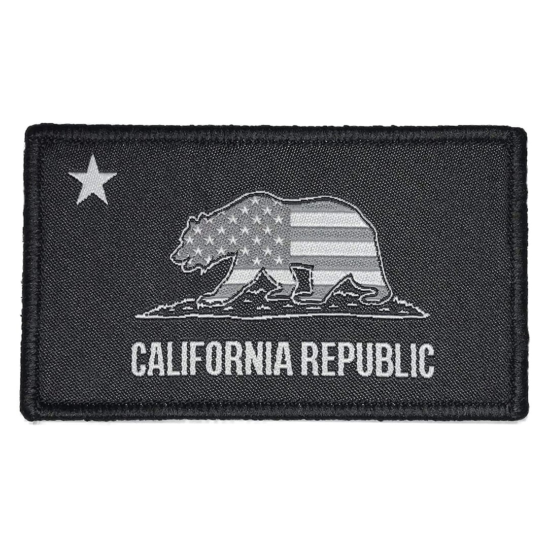 Patriotic California Republic Flag - Tactical Embroidered Morale Patch ...