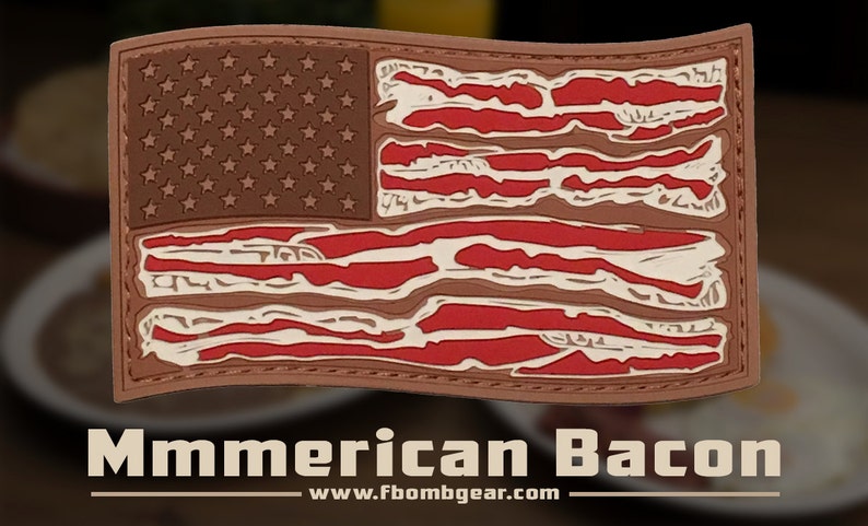 American Bacon Flag PVC Morale Patch - Etsy