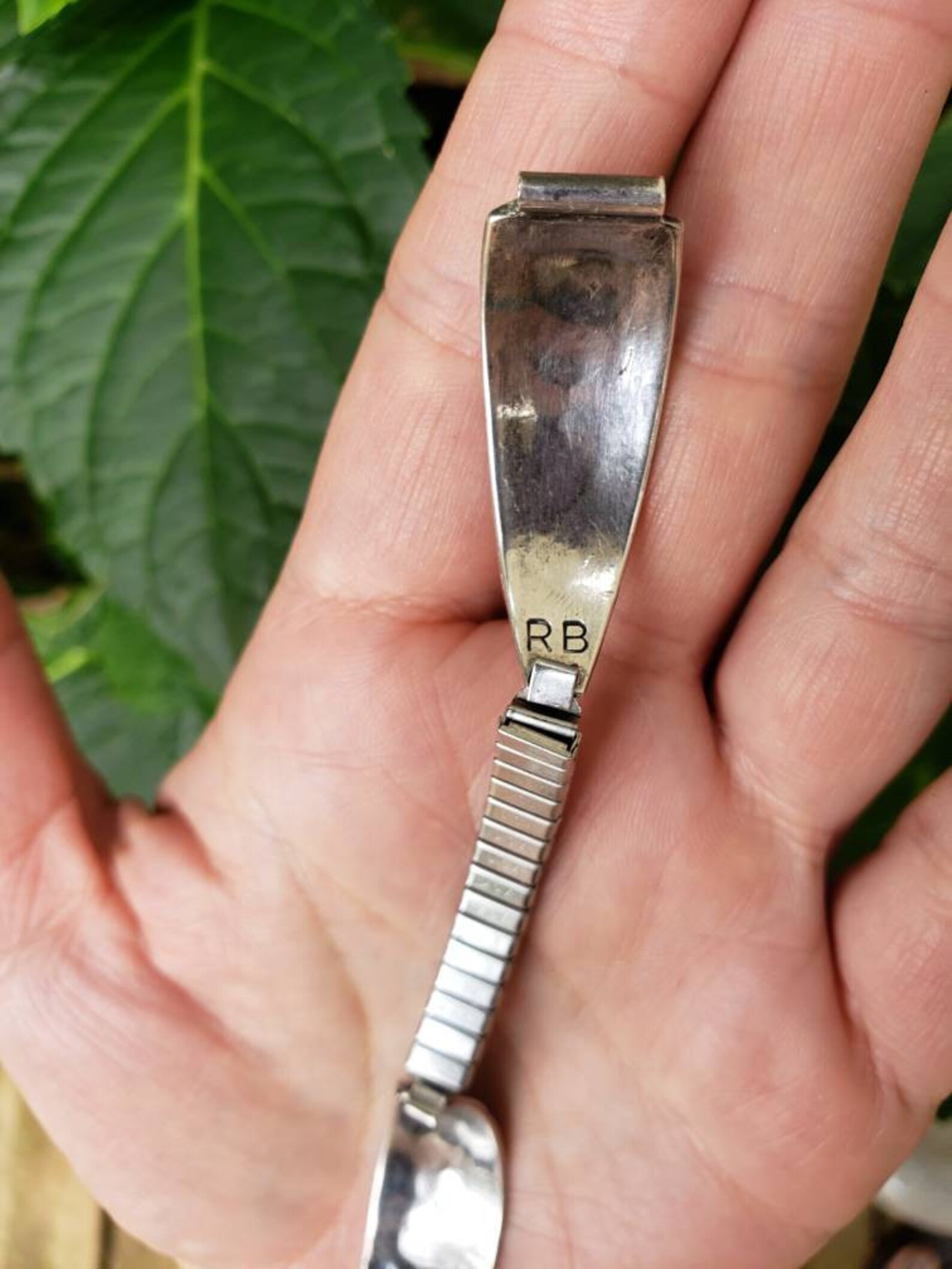 Vintage Native American Sterling Silver Watch Tips With Turquoise Amd ...