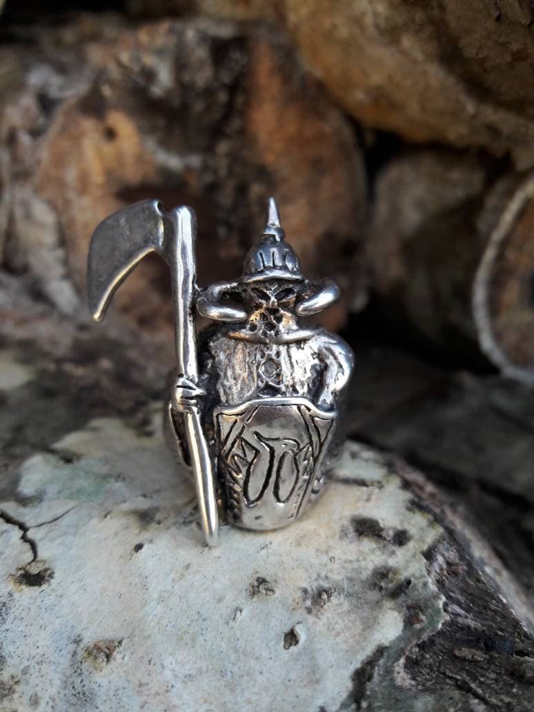 Vintage 1985 Gothic Executioner Viking G&S Biker Ring Size - Etsy
