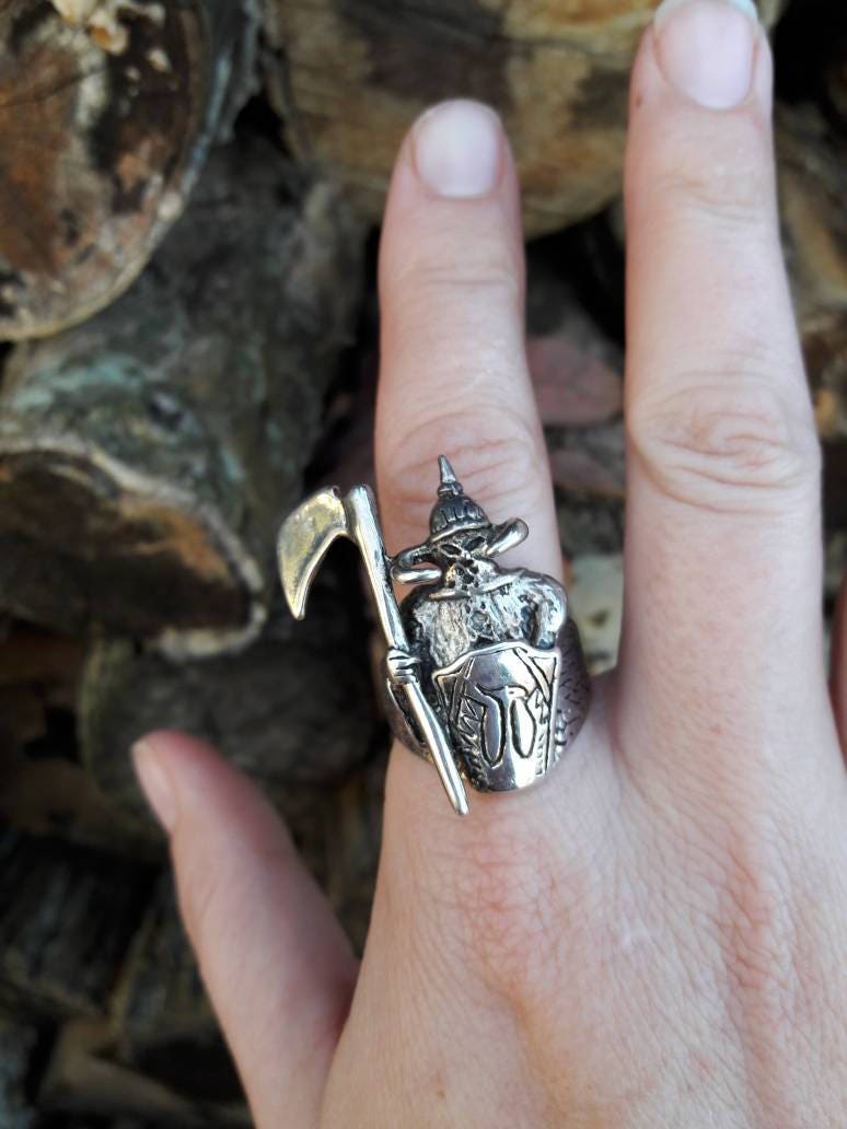 Vintage 1985 Gothic Executioner Viking G&S Biker Ring Size - Etsy