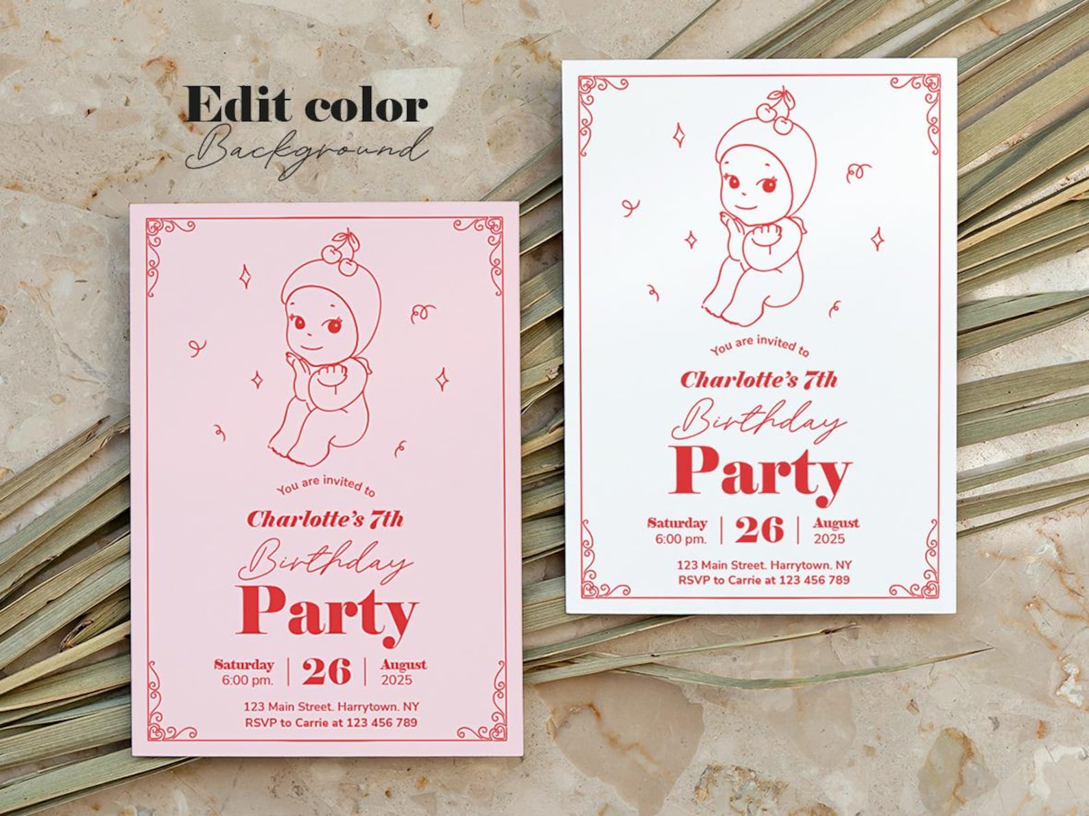 Sonny Angel Party Invitation, Valentines Kawaii Invite, Cupid Coquette ...