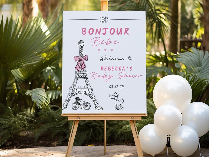 Parisian Welcome Sign Template, Modern Parisian Sign, Paris Custom Sign ...