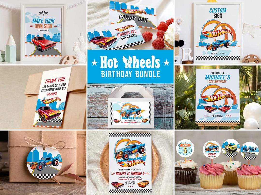 Hot Wheels Party Suite, Hot Wheels Decoration Bundle, Hot Wheels ...
