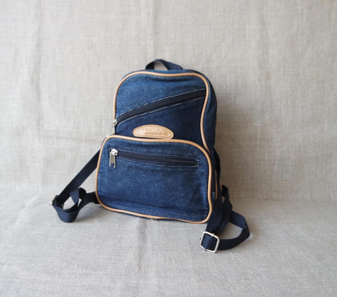 Denim Backback Small Denim Rucksack - Etsy