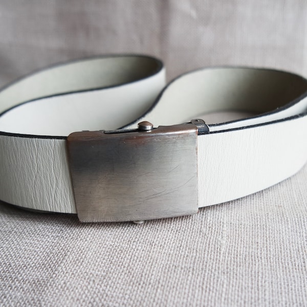Gray Leather Belt - Etsy