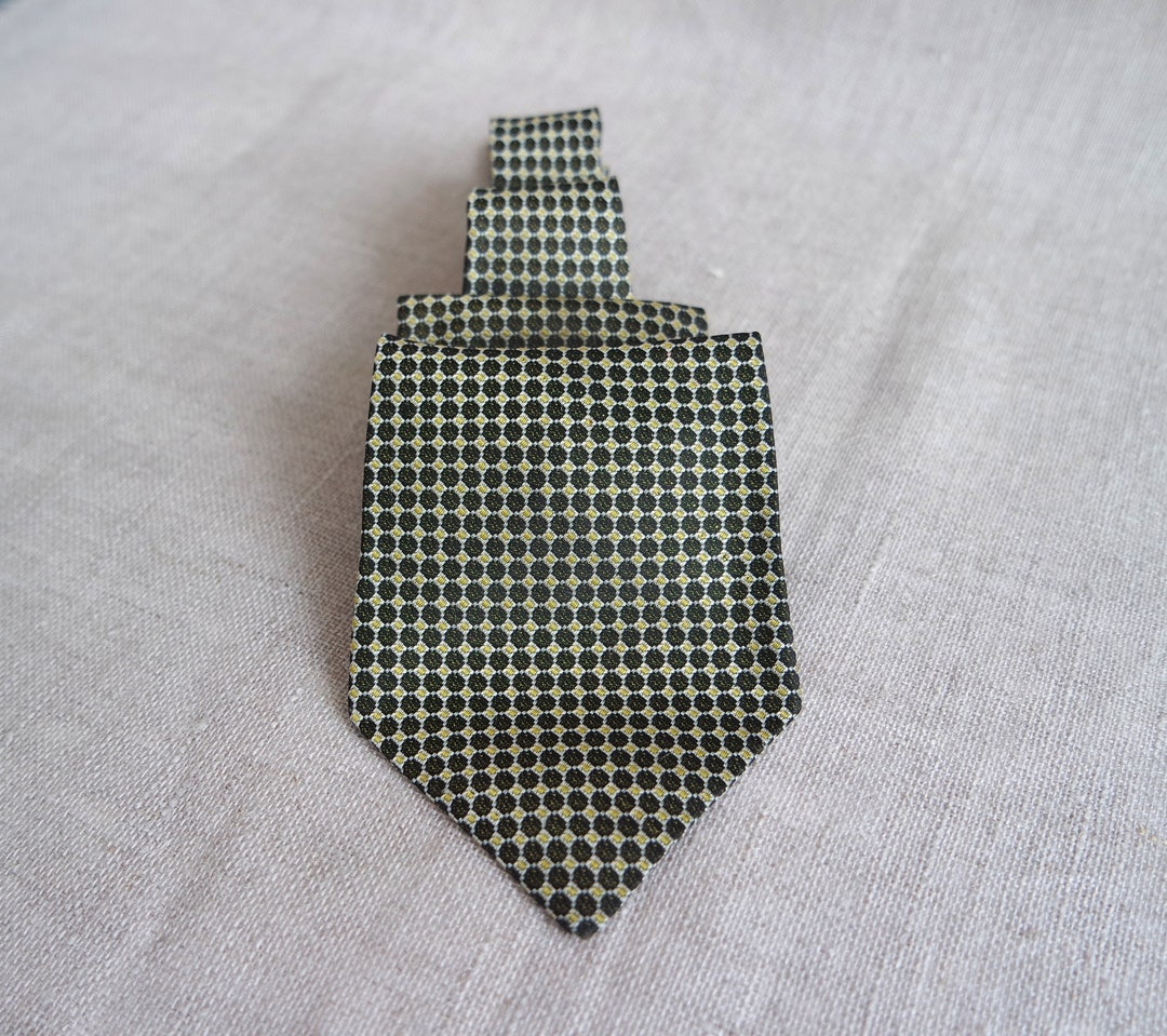 Vintage Men's Silk Necktie With Dot Print Two Tone Necktie Classic Hugo ...