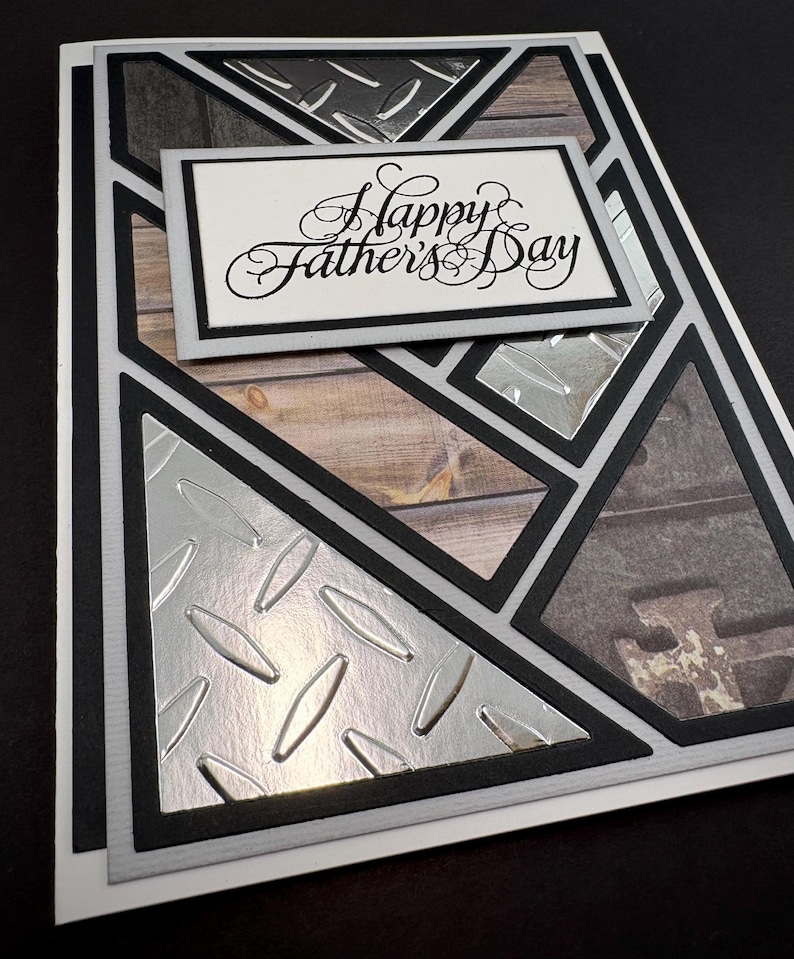 Handmade Father's Day Card – Diamond Plate and Woodgrain - Etsy
