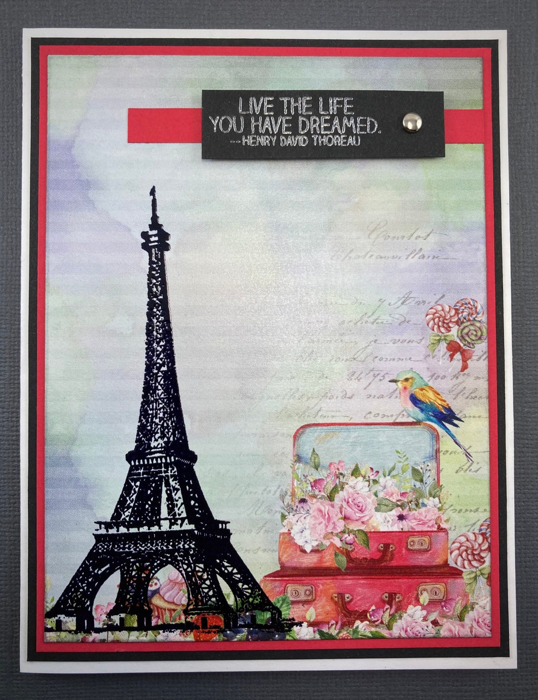 Paris Card French Card Eiffel Tower Eiffel Tower Card Going Away Card ...