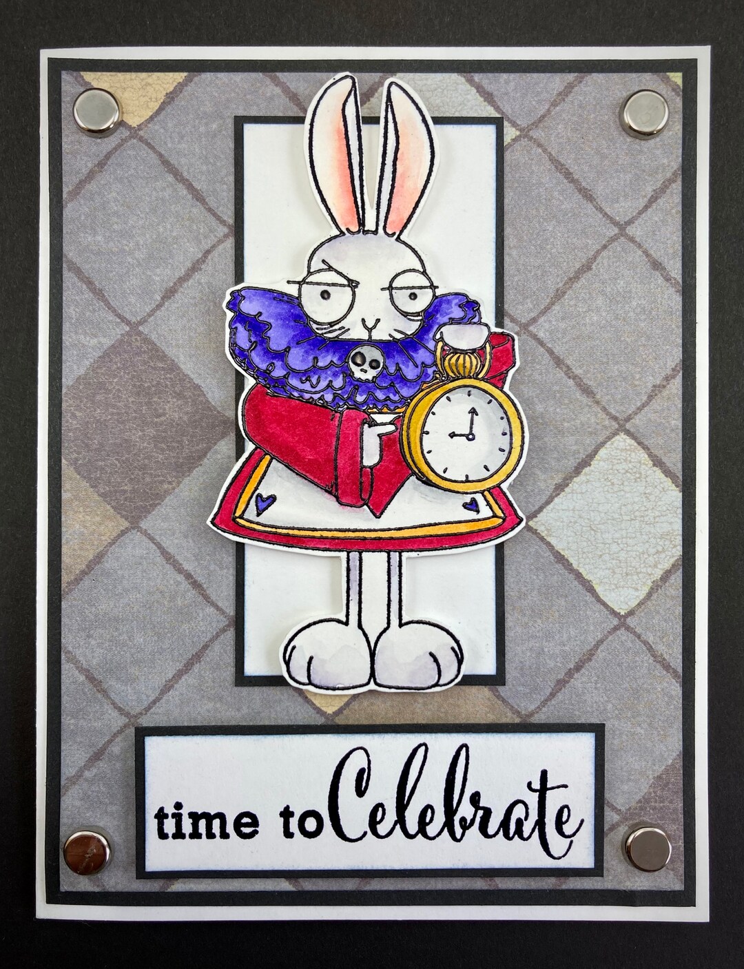 Handmade Wonderland Card – White Rabbit, Celebration Card - Etsy