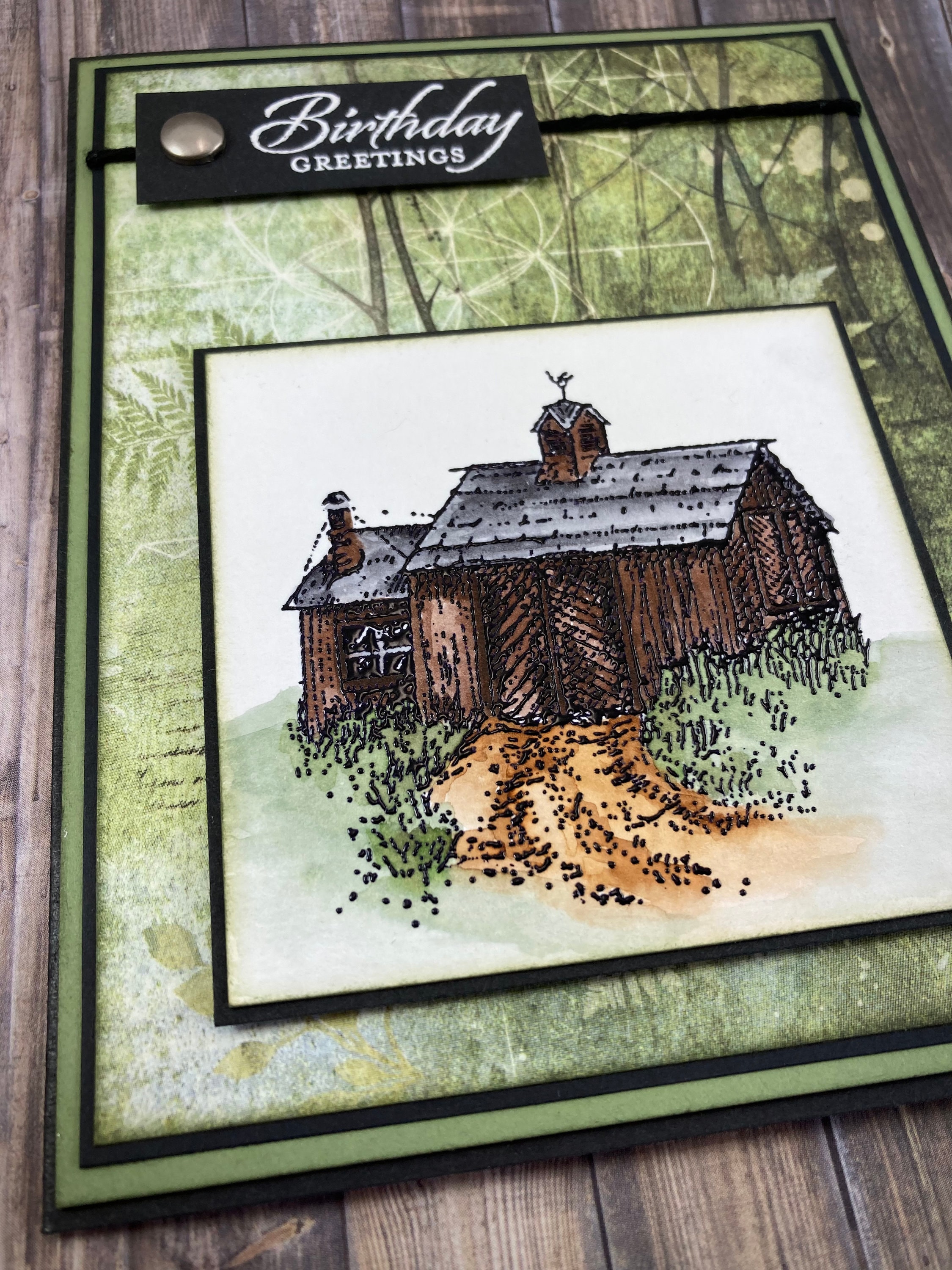 Birthday Card - Cabin Card - Masculine Birthday Card - Happy Birthday ...