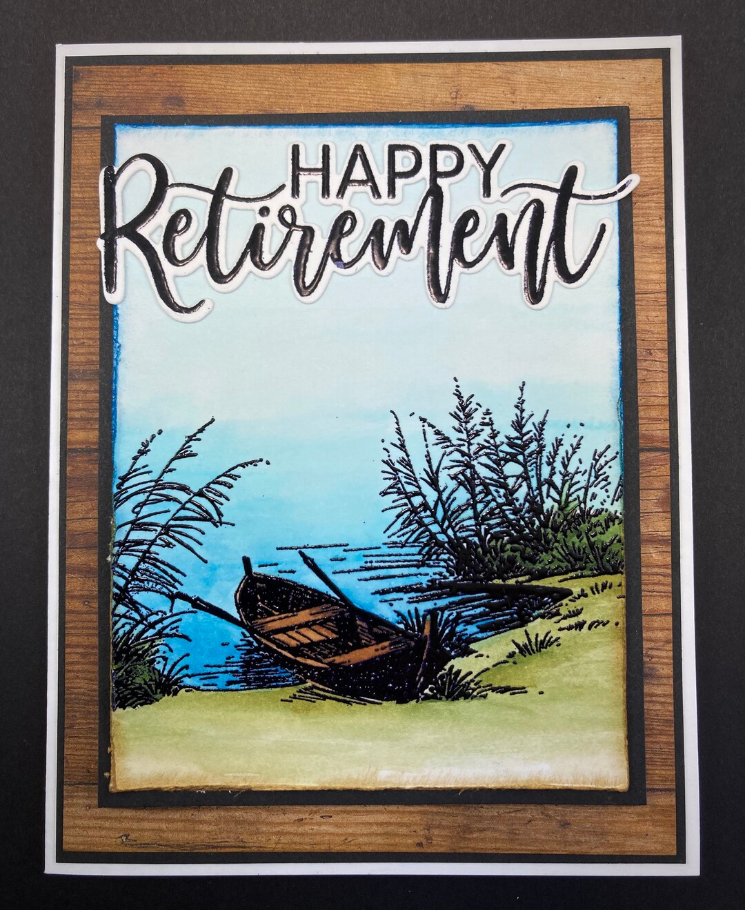 Handmade Nature Retirement Card – Canoe Scene - Etsy
